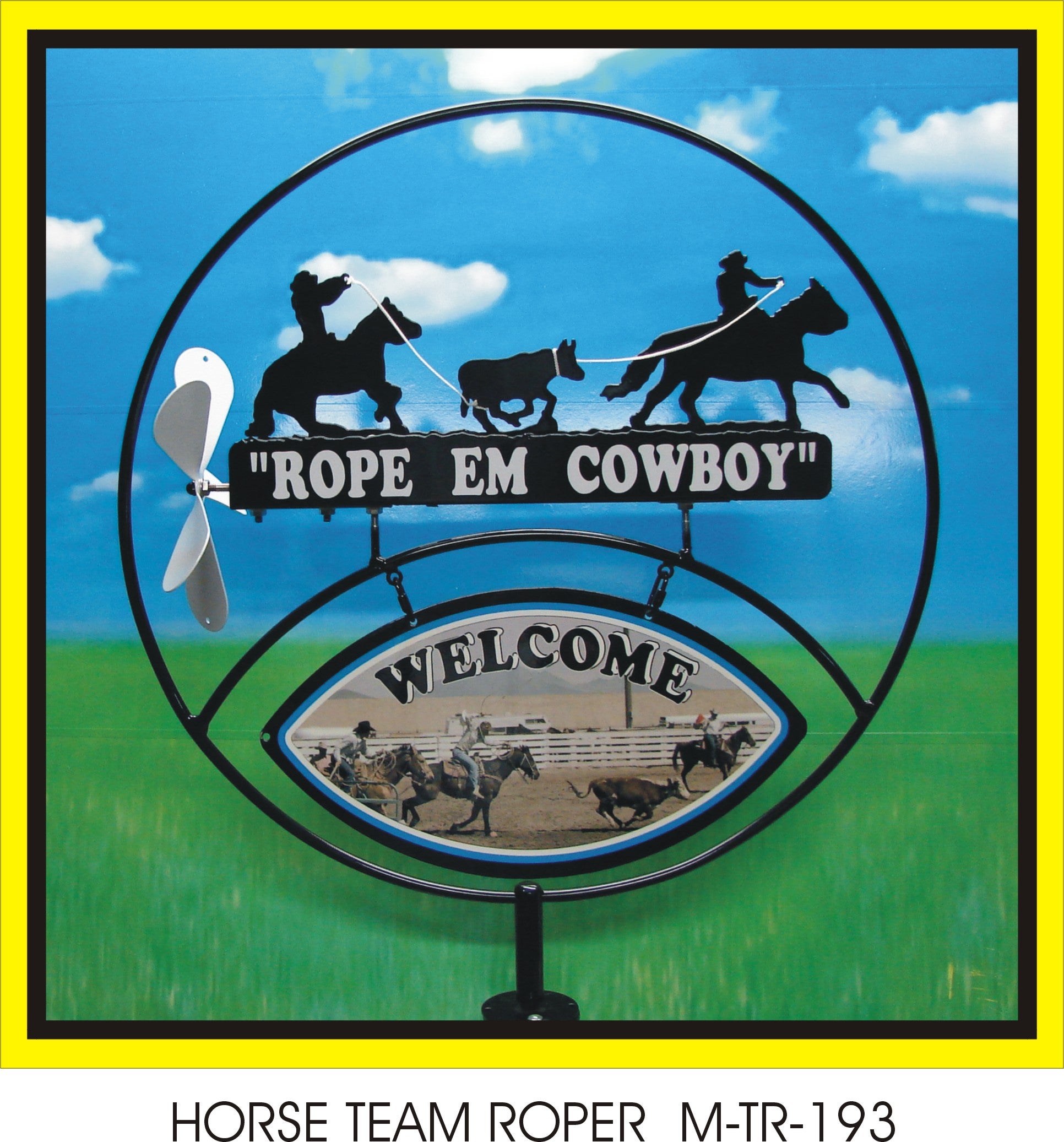 HORSE TEAM ROPER Rope Em Cowboy Metalcraft By K Metal Art Studio